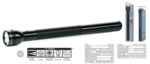 ymax > Maglite 6D Black